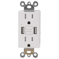 China Tamper Resistant Ground Fault Circuit Interrupter 120V Ground Fault Receptacle With USB Power Outlet for sale