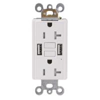 China 120V 60Hz GFCI Electrical Outlet 20A GFCI USB Receptacles With 5V 2.4A USB for sale