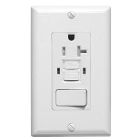 China 20A GFCI Electrical Outlet Kitchen / Washing Room Applied Socket With Light Switch for sale