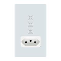 China ABS Brazilian Power Socket WiFi Connected 2 Gang Wall Outlet Fireproof for sale