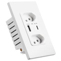 China Standard Grounding Brazilian Power Socket Plastic USB Power Sockets 10A Safe Charging for sale