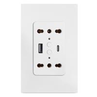 China Dual Wifi Double Sockets 220V - 240V 50Hz / 60Hz Chile Wall Outlet for sale