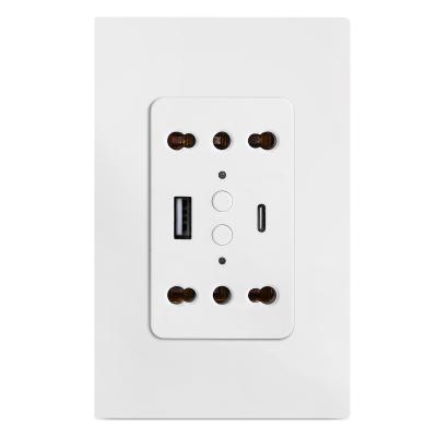 China Dual Wifi Double Sockets 220V - 240V 50Hz / 60Hz Chile Wall Outlet for sale