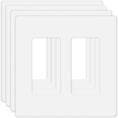 China Plastic Switch Wall Plate White Screwless Outlet Covers For US Socket for sale