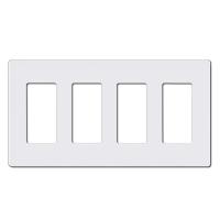 China White 4 Gang Wall Plates Plastic Screwless Wall Plates For Socket Switch Cover for sale