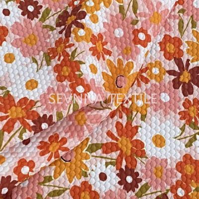 China Circular Knit Recycled Swimwear Fabric Children Stretch Beachwear Bathing Suit for sale