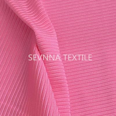 China Sustainbale Rib Recycled Polyester Swimwear Fabric 210gsm Pink for sale
