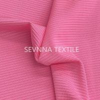 China Sustainbale Rib Recycled Polyester Swimwear Fabric 210gsm Pink for sale