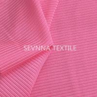 China Sustainbale Rib Recycled Polyester Swimwear Fabric 210gsm Pink for sale