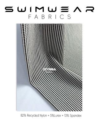China 82% Recycled Nylon 5% Lurex 13% Spandex Swim Textured Fabrics Alternatives with High Chlorine Resistance for sale