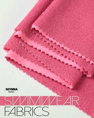 China Eco Friendly Swimwear Fabric with 150cm Width Silver Lurex and GRS Certified for Sustainable Swimwear for sale