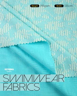 China Premium Textured Swim Fabric with 135cm Width 195gsm Weight and 50% Recycled Polyester Composition for sale