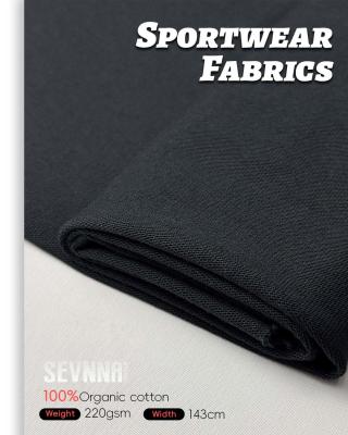 China 220gsm 100% Organic Cotton Biking Fabric with High Durability for Premium Cycling Textiles for sale