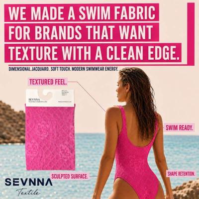 China 310GSM UPF 50+ Recycled Nylon Spandex Textured Swimwear Fabric RN-2776 for sale