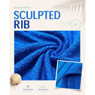 China 320GSM UPF 50+ Recycled Nylon Seersucker Textured Swim Fabric RN-2781 for sale