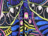 China Floral Pattern Stretch Legging Fabric Tight Fit Compress R Blend Spandex Polyester for sale