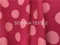 China Bubble Texture Repreve Fiber Recycled Swimsuit Fabric Rosy Dot for sale