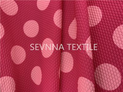 China Bubble Texture Repreve Fiber Recycled Swimsuit Fabric Rosy Dot for sale