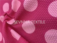 China Bubble Texture Repreve Fiber Recycled Swimsuit Fabric Rosy Dot for sale