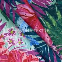China Floral Design Recycled Activewear Knit Fabric High Elastic Ladies Swimwear for sale