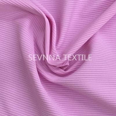 China pink Eco Ribbed Recycled Swimwear Fabric Sustainable Stretch Beachwear for sale