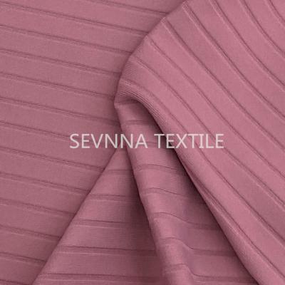 China Eco Ribbed Spandex Lycra Recycled Swimwear Fabric 140cm Width for sale