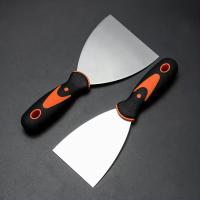 China Rubber Handle Stainless Steel Blade Scrapers Flexible spatula putty knife for sale