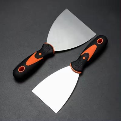 China Rubber Handle Stainless Steel Blade Scrapers Flexible spatula putty knife for sale