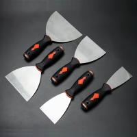 China Rubber Handle Flexible Blade Carbon Steel Mirror polished Putty Knife for sale