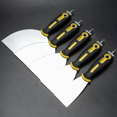 China Mirror surface polished 420 stainless steel flexible blade non-slip handle putty knife with screwdriver end for sale