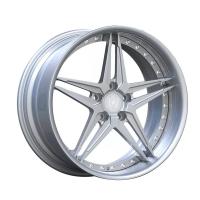 China 19-inch two-piece custom forged alloy wheels with deep concave type and brushed silver wheel rims for sale