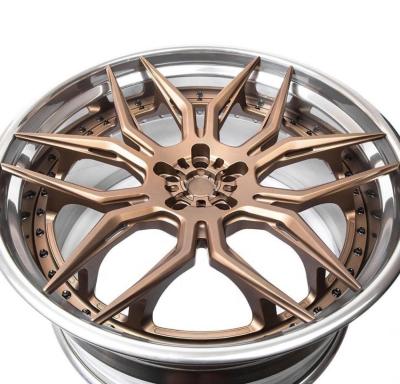 China factory direct custom 22 to 24 inch aluminum gold bronze brushed car forged wheels for sale