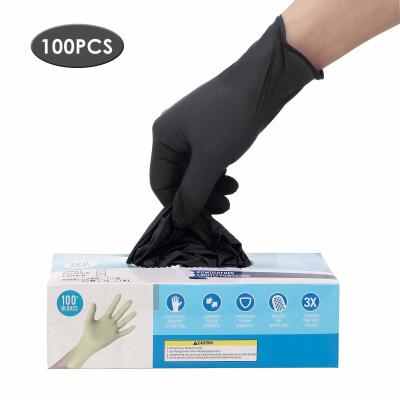 China Latex Free Disposable Medical Gloves Anti Allergic High Wear Resistant Black Color for sale