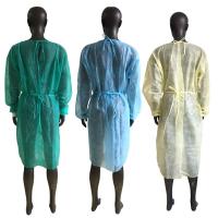 China Soft Disposable Isolation Gown , Disposable Ppe Gowns Elastic Cuffs OEM Service for sale