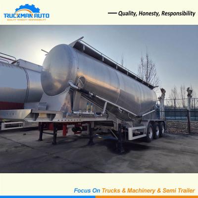 China 3 Axle 40 CBM Aluminum Bulk Powder Tanker Trailer for Cement Fly Ash Transport for sale