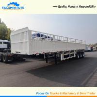 China 3 Axle 50 Tons Fence Semi Trailer for Bulk Cargo Transport with FUWA Axles for sale