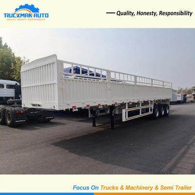 China 3 Axle 50 Tons Fence Semi Trailer for Bulk Cargo Transport with FUWA Axles for sale