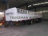 China Side Wall Fence Semi Trailer 70 Tons Loading  3mm Diamond Checked Flatbed Thicnkess for sale