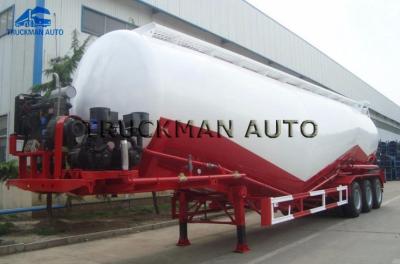 China 70 Ton 40 Cbm Cement Tanker Trailer Carbon Steel Walkway With Ladder 3 Axles for sale