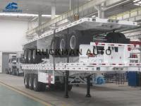China Heavy Duty Container Trailer 12pcs Lock 500mm Main Beam Q345 Steel Chassis 3x13T Axles for sale
