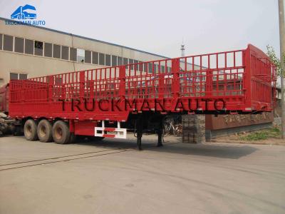 China 3 Axle 50 Ton Height Adjustable Fence Semi Trailer for Bulk Cargo Food Animals for sale