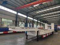 China 3 Axle 70 Ton Low Bed Trailer Q345 Steel Heavy Machinery Transport Trailer for sale
