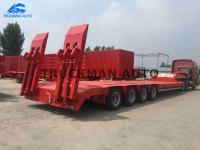 China 4 Axle Heavy Duty Low Bed Semi Trailer 70 Ton Payload Q345 Steel Flatbed for sale