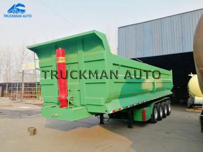 China 36 CBM 4 Axles Semi Tipper Dump Trailer 70 Tons High Tensile Mn Steel for sale