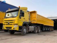 China Truckman 6 Axles Dump Trailer 45m3 Bauxite Haulage Q345 Steel HYVA Lifting for sale