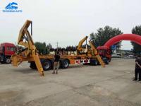 China 20 40 Feet 37 Tons Container Side Loader Trailer Self Loading XCMG Crane for sale