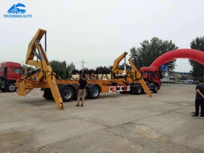 China 20 40 Feet 37 Tons Container Side Loader Trailer Self Loading XCMG Crane for sale