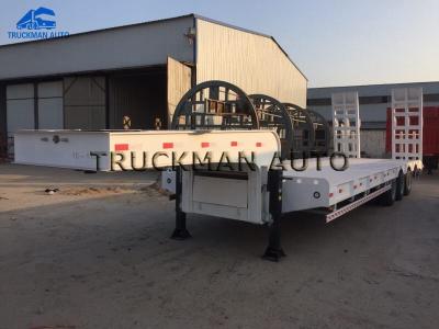 China High Strength Low Bed Semi Trailer 13000x3000x1650mm 100T Capacity Fuwa 13T Axles for sale
