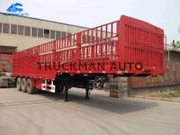 China 3 Axles 70 Tons Fence Semi Trailer Q345 High Tensile Steel 12R25 Tires for sale