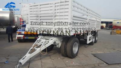 China 20ft Flatbed Full Trailer 30000kg Loading Capacity BPW Axle Common Stuff Container Trailer for sale